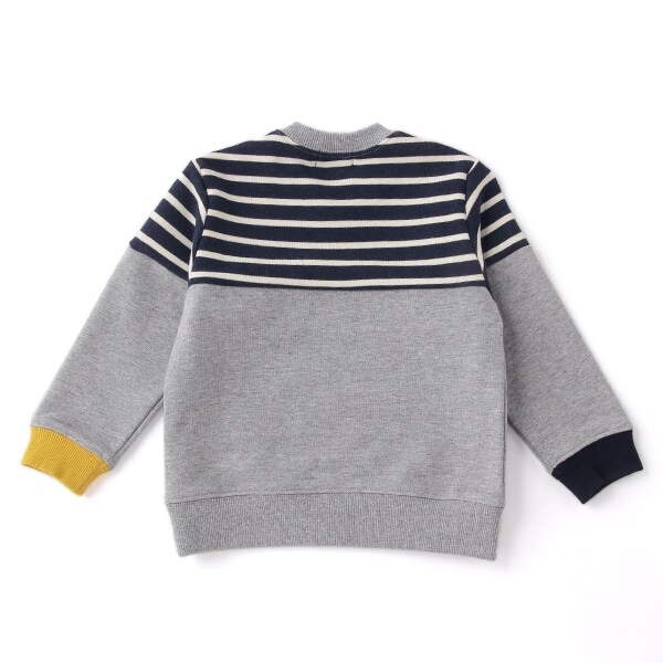 裏毛 車刺しゅう切り替えトレーナー(90 トップ グレー): キッズ - ナルミヤ オンライン公式サイト