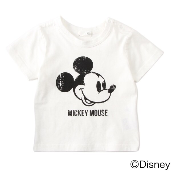 DISNEY ミッキーマウスデザインかすれプリントTシャツ(80 DISNEY ミッキーマウスデザインかすれプリントTシャツ(80